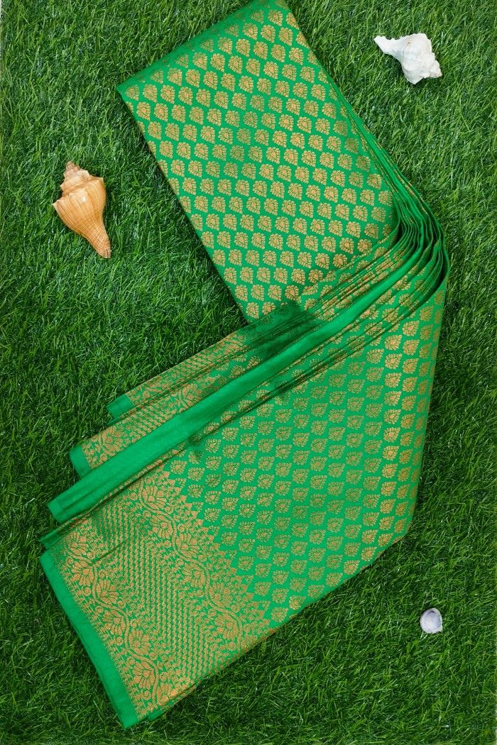 Discover the Elegant Charm of Fancy Semi Silk Green at venishka.com