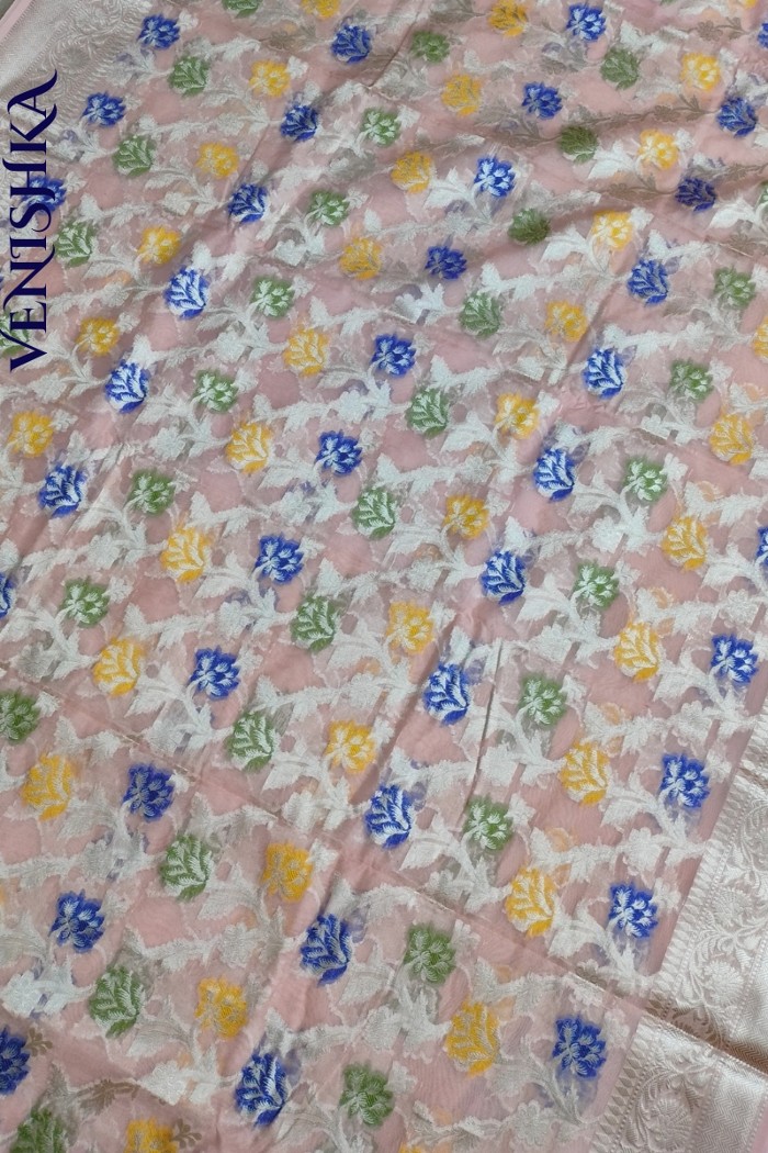 Get ready to turn heads with the Handloom Semi Georgette Fancy Saree ...